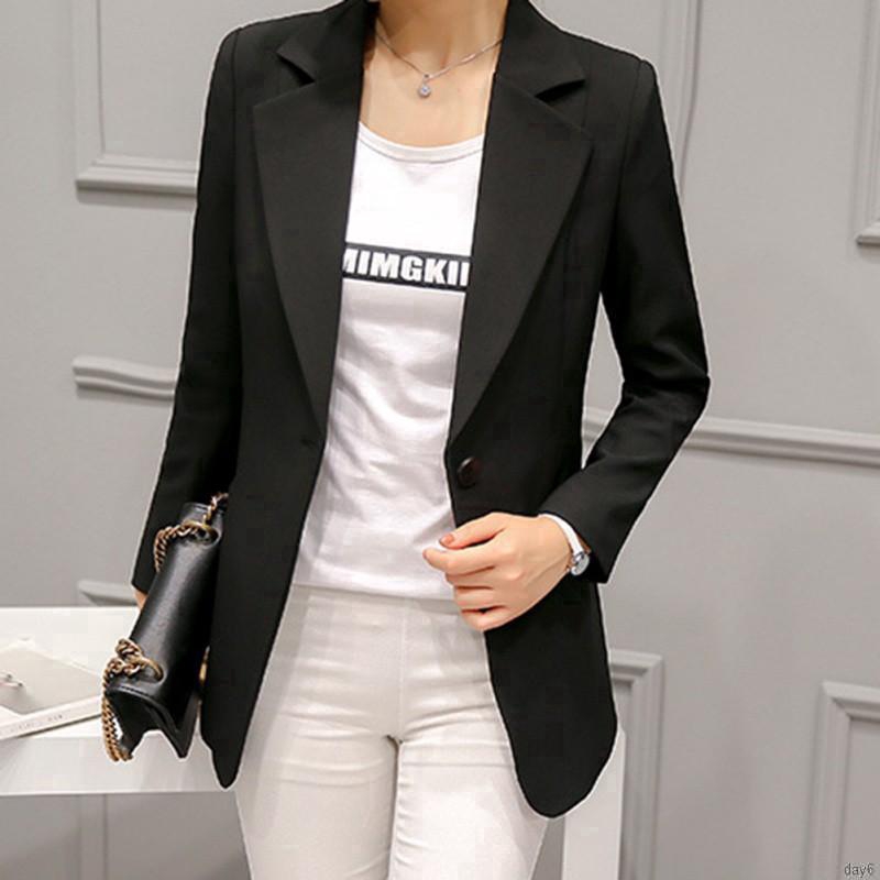 Spring Autumn Fashion Single Button Blazer Office Lady Formal Blazers ...