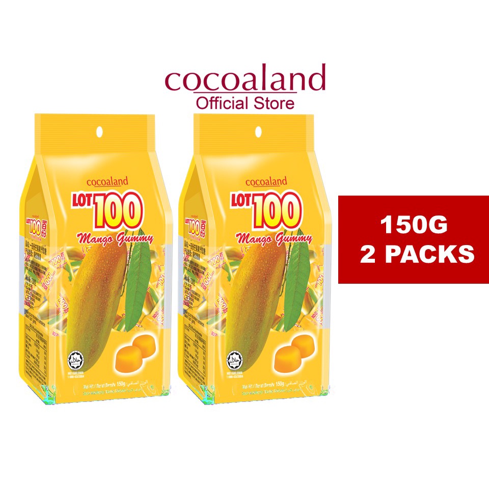 Lot 100 Fruit Gummy Mango 150g X 2 Packs Shopee Malaysia