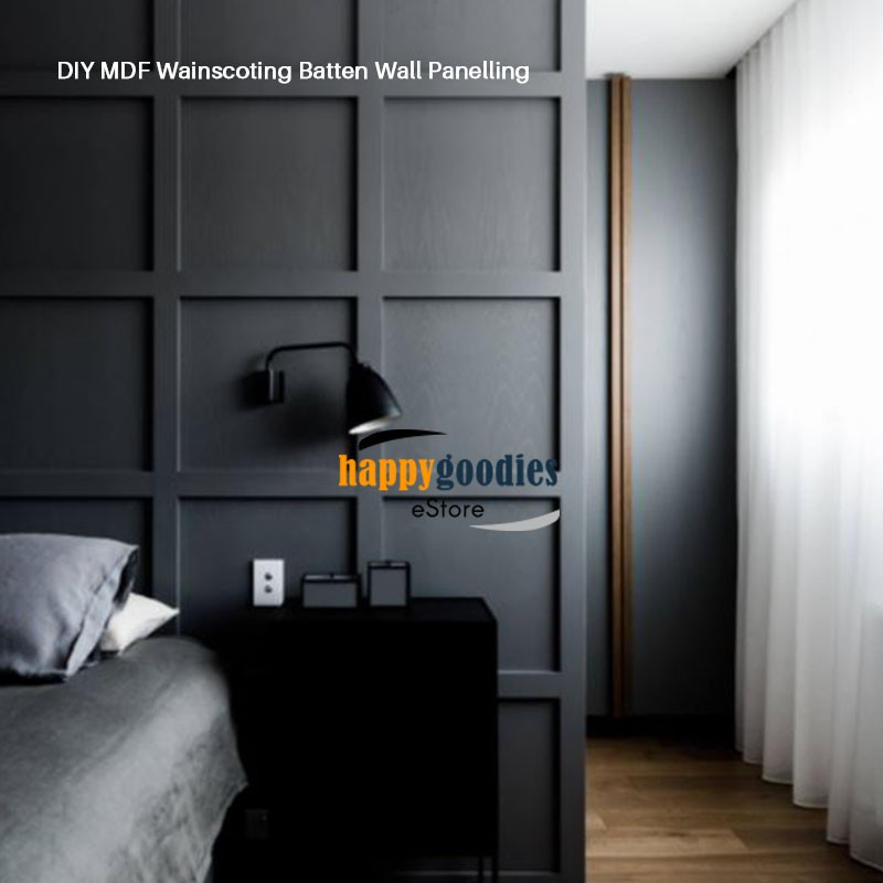 [9MM] DIY MDF Wainscoting Batten Wall Panelling | Shopee Malaysia