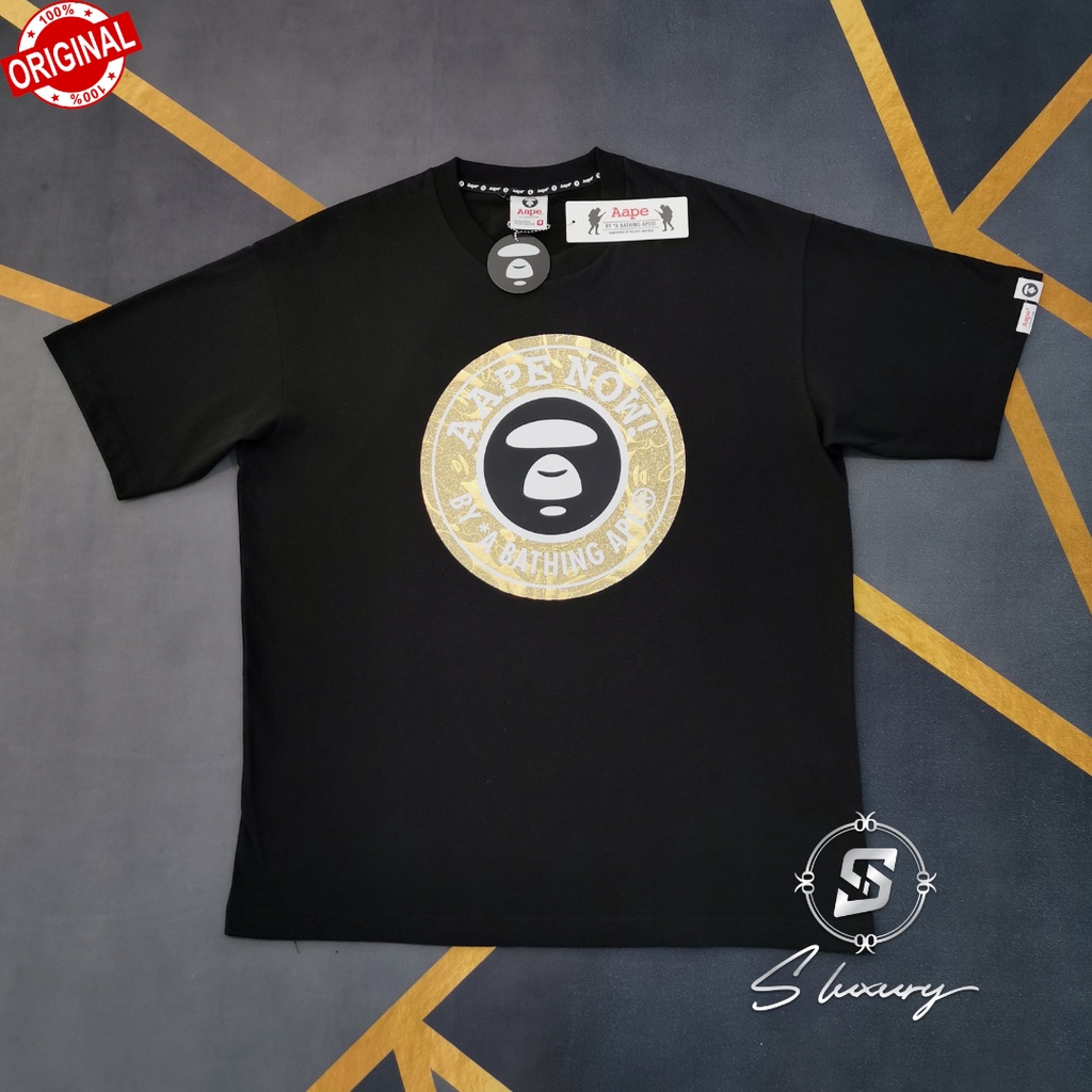 AAPE GOLD DISK TEE (OVERSIZE) | Shopee Malaysia