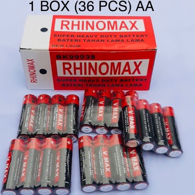Rhinomax Super Heavy Duty Battery R6S Size AA (1.5V) | Shopee Malaysia