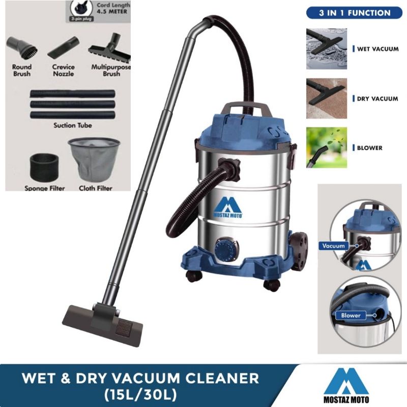 Mostaz Moto 15l And 30l 3in1 Vacuum Cleaner Wet And Dry Vacuum Cleaner
