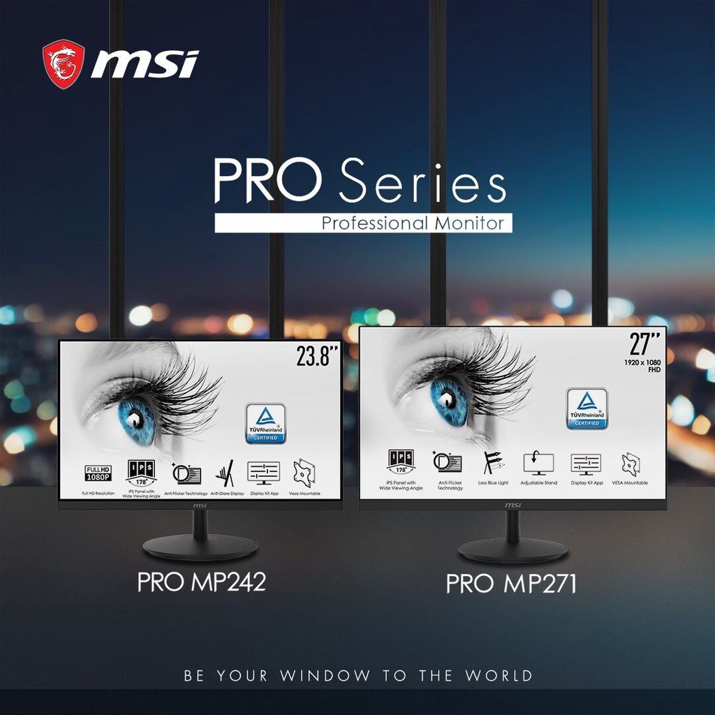 MSI PRO SERIES PROFESSIONAL MONITOR PRO MP242 24" PRO MP271 27" LED ...