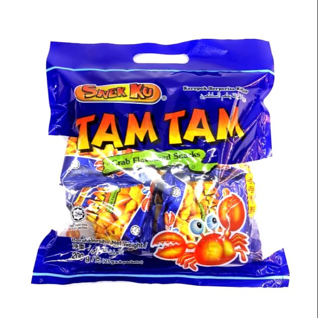 BC Snek Ku Tam Tam Crab Flavoured Snacks 22gm X 8 Packets 176gm Keropok ...
