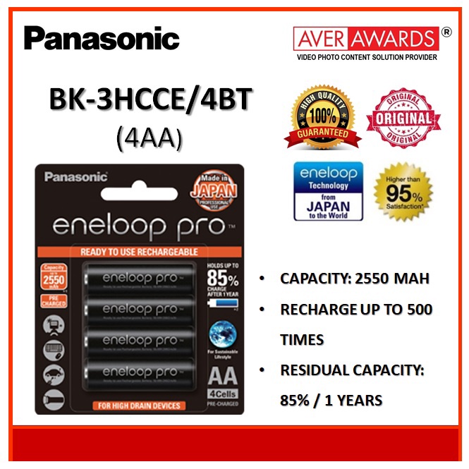 Panasonic Eneloop Pro Bk 3hcce 4bt Battery Aa Size 4pcs Batt