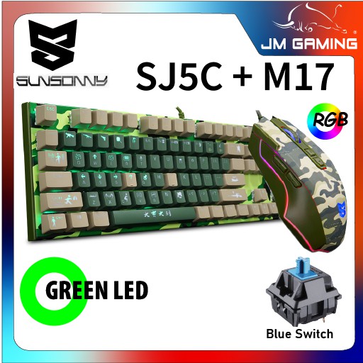 SUNSONNY S-J5C MECHANICAL KEYBOARD + M17 RGB GAMING MOUSE | Shopee Malaysia