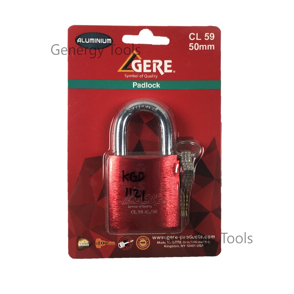 [Genergy Tools] GERE PAD LOCK ALUMINIUM 50MM (DIFFERENCE COLOUR ...