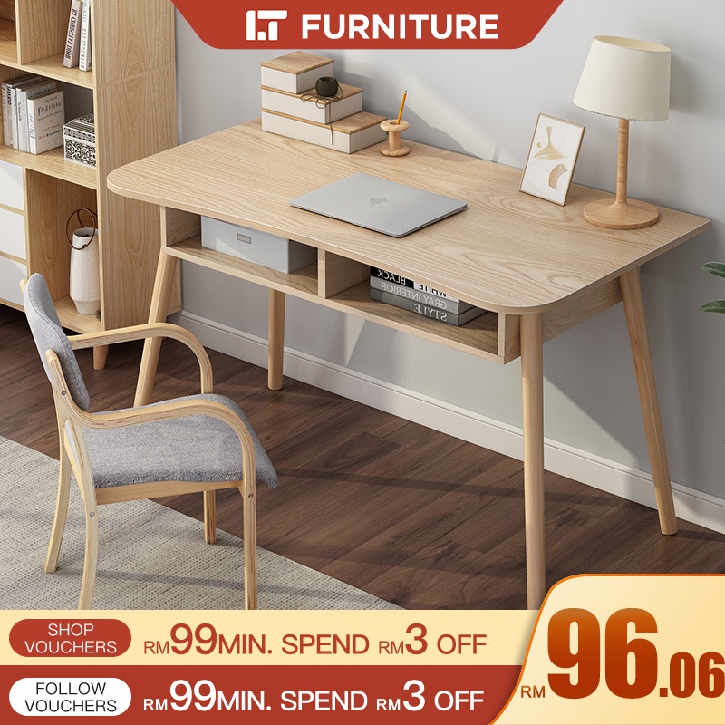 LITAI Student Study Table With Drawer - Wooden (80cm/100cm/120cm ...