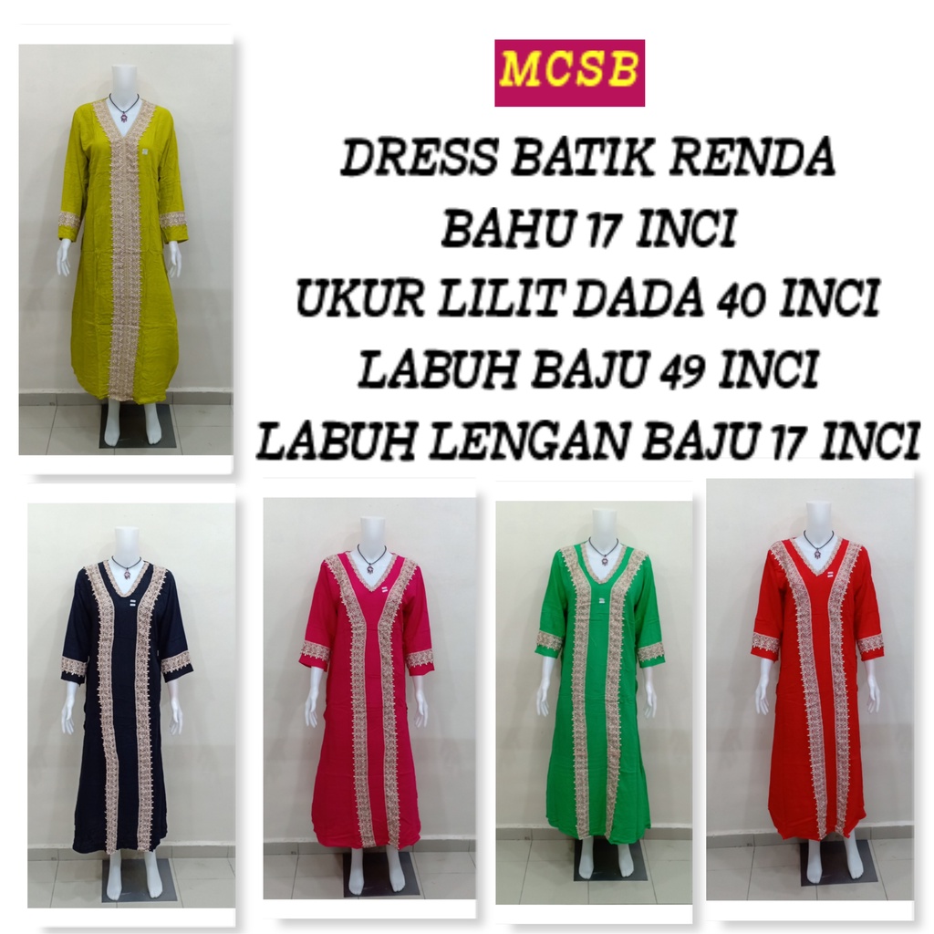 KAFTAN TANGAN PANJANG BATIK RENDA NEW DESIGN | Shopee Malaysia