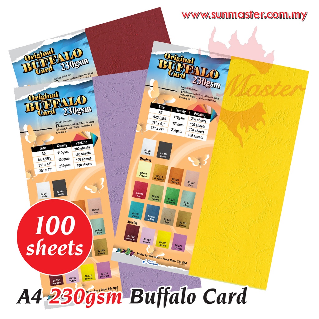 A4 230gsm Buffalo Card - Special Color | Fancy Card | Book Cover ...