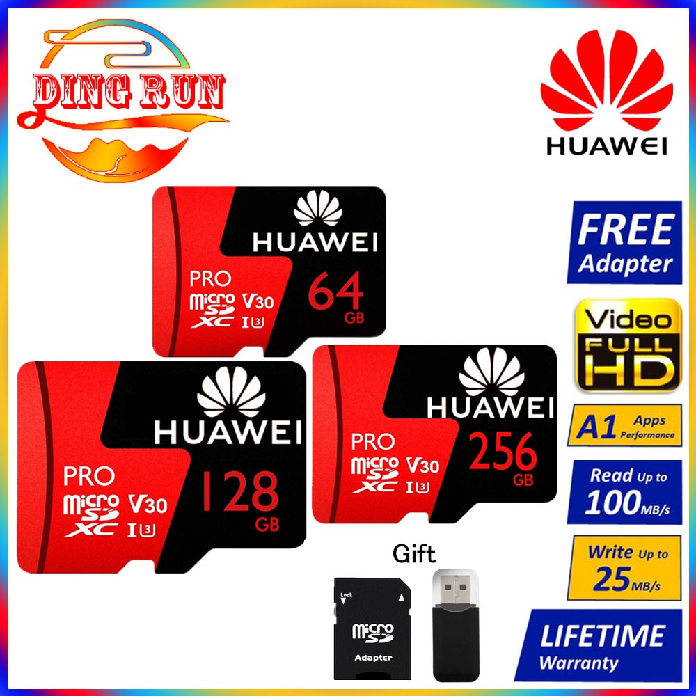 Huawei high speed memory card micro sd card speed 100mb/s class tf card 32gb/64gb/128gb/256gb ...
