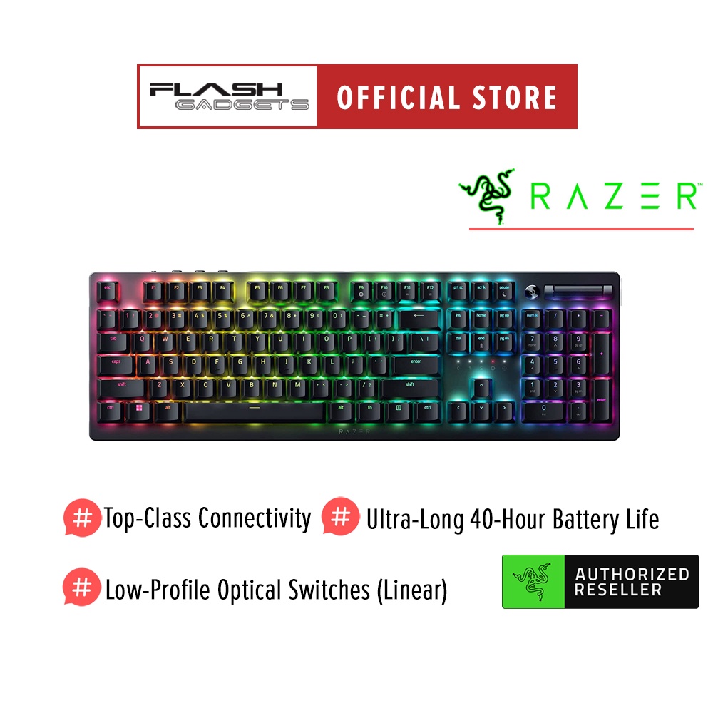 Razer DeathStalker V2 Pro -Wireless Low-Profile Optical Gaming Keyboard ...