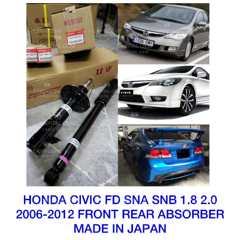 HONDA CIVIC FD SNA SNB 2006 - 2012 FRONT REAR ABSORBER MADE IN JAPAN ...