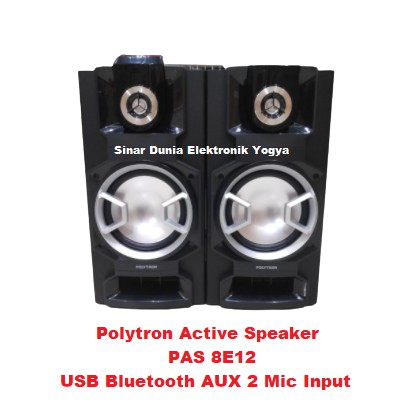 Polytron Active Speaker Audio Bluetooth Pas 8e12 Pas8e12 Usb Mic Input ...