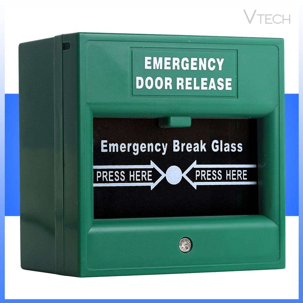 EMERGENCY BREAK GLASS DOOR RELEAS EXIT ESCAPE ALARM MANUAL (GREEN ...