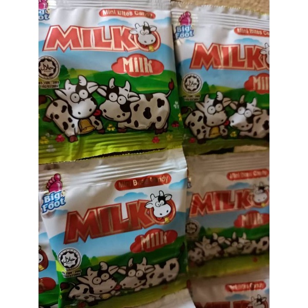 BIG FOOT MILKO MILK / GULA-GULA MILKO / MINI BITES CANDY 3GM X 10 PCS ...