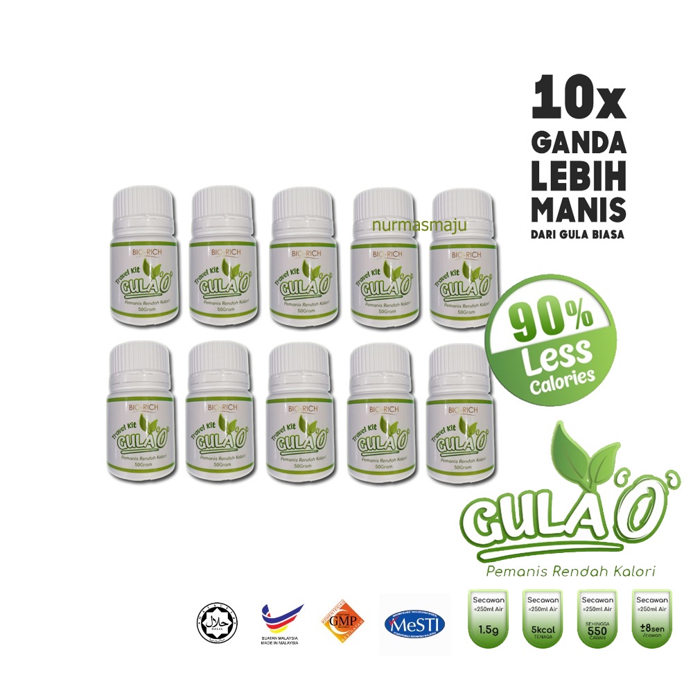 10 Botol Gula O Bio Rich Pemanis Rendah Kalori Gula 0 Sesuai Seisi ...