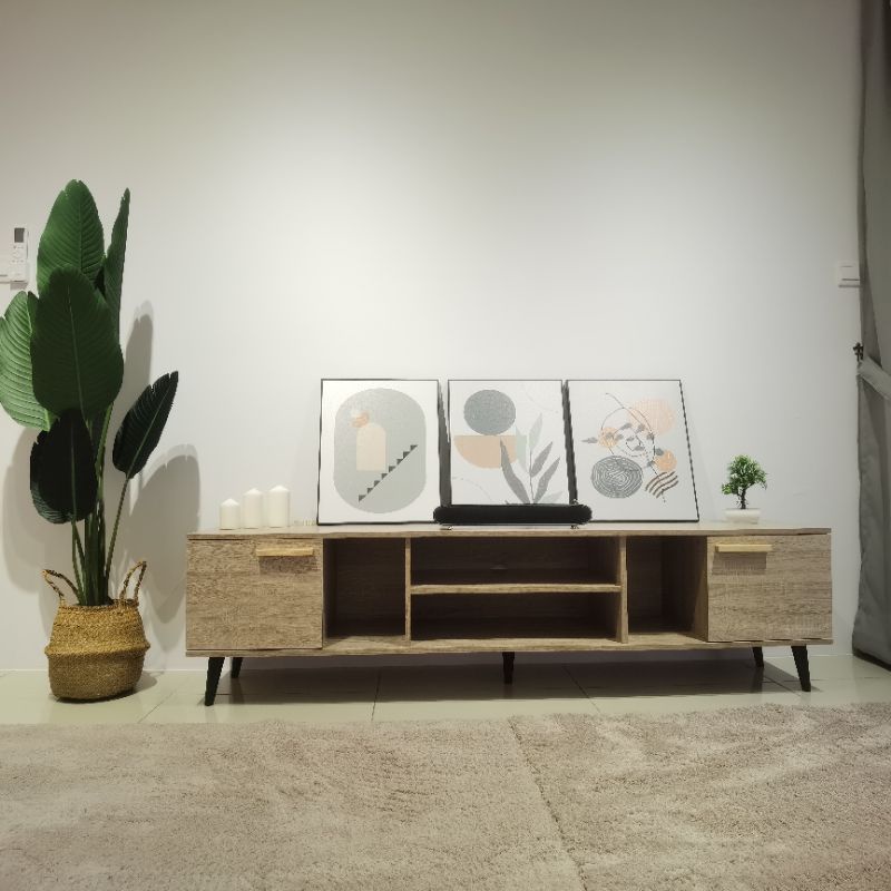 Tv cabinet Tv console 6 feet Muji Light Beige | Shopee Malaysia