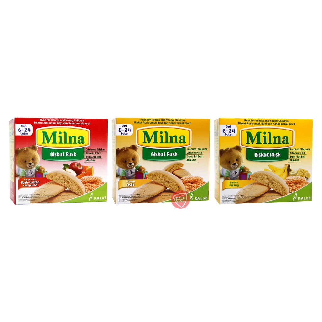 MILNA BABY BISCUIT RUSKS 130G FOR 6-24 MONTHS ( ORIGINAL / BANANA ...