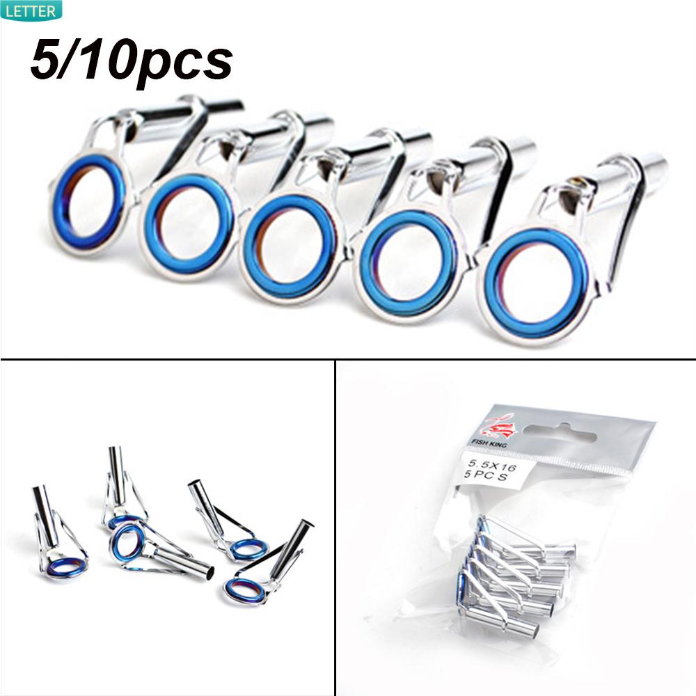 LETTER 5/10Pcs Quaility Oval Stainless Steel 1-9# O Ring Fishing Rod ...