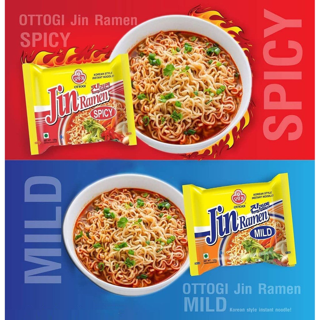 Ottogi Jin Ramen Mild/Spicy Multipack 600g | BeeCost