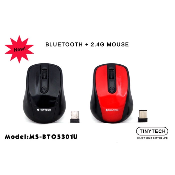 TINYTECH BLUETOOTH OPTICAL MOUSE + 2.4G OPTICAL MOUSE | Shopee Malaysia