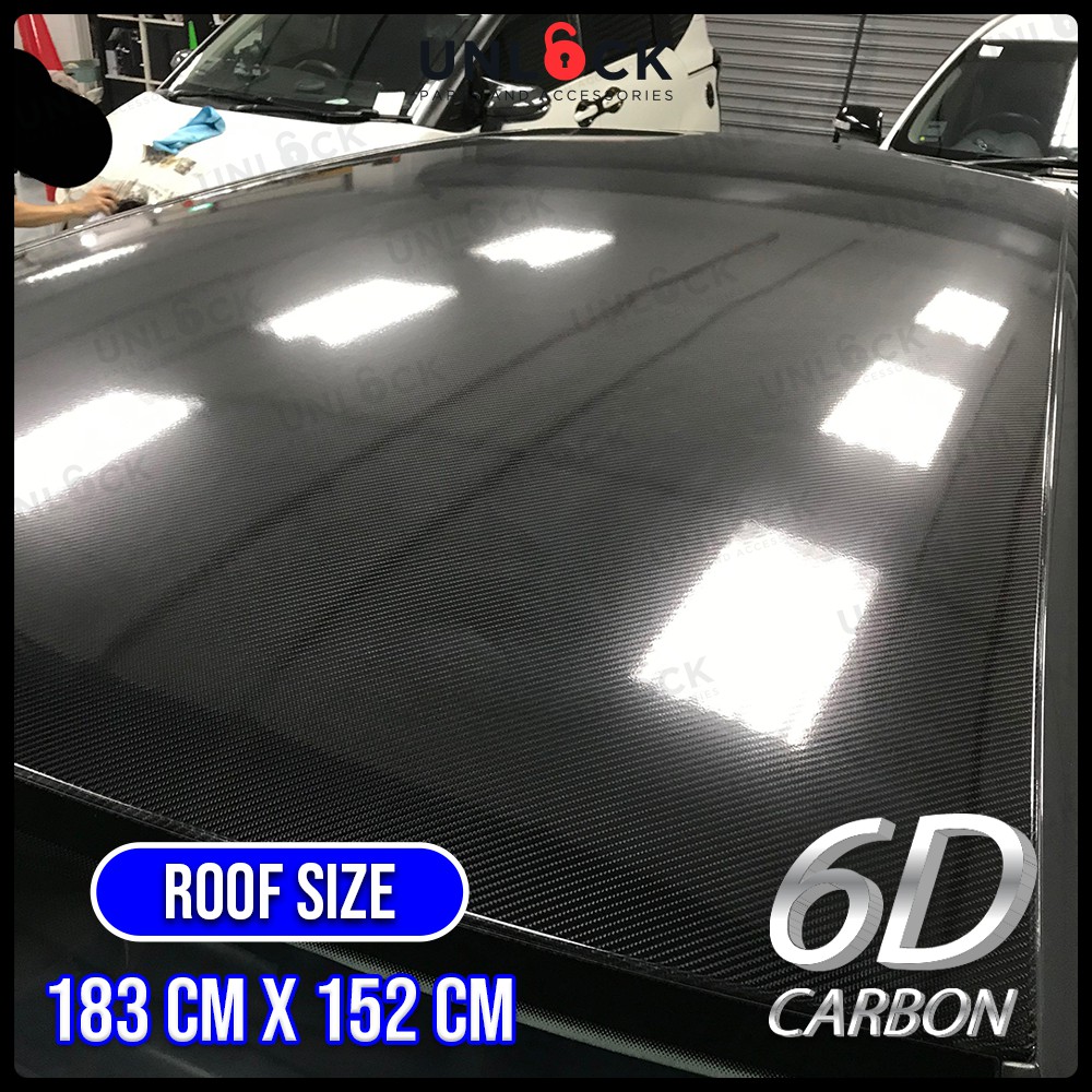 UNLOCK🔓 Bonnet Roof 6D Carbon Fiber Sticker Carbon Sticker Wrap Decal ...
