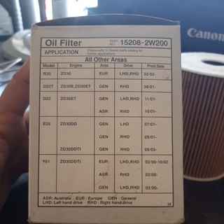 NISSAN URVAN E25 OIL FILTER OEM (15207-2W200) | Shopee Malaysia