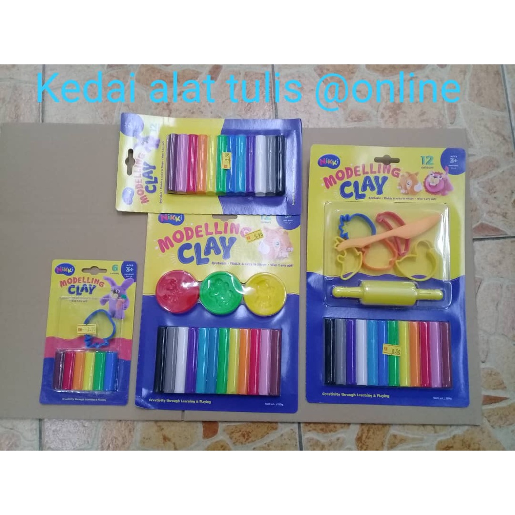 Nikki Modelling Clay (Set of 12 colors/6colours) | Shopee Malaysia