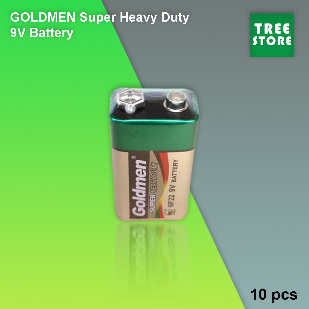 (10PCS) GOLDMEN Super Heavy Duty 9V Battery 6F22 | Shopee Malaysia