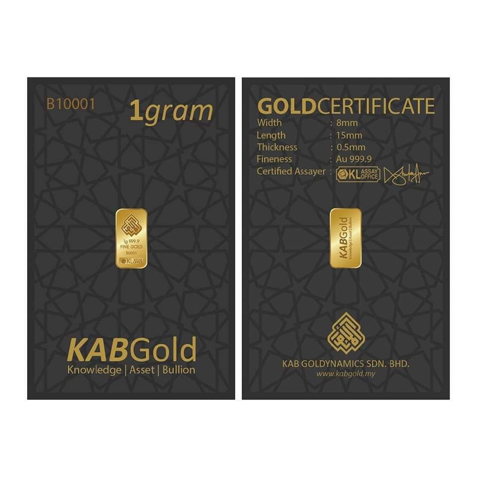 KAB GOLD : Gold Bar 1g 999 24K (new) | Shopee Malaysia