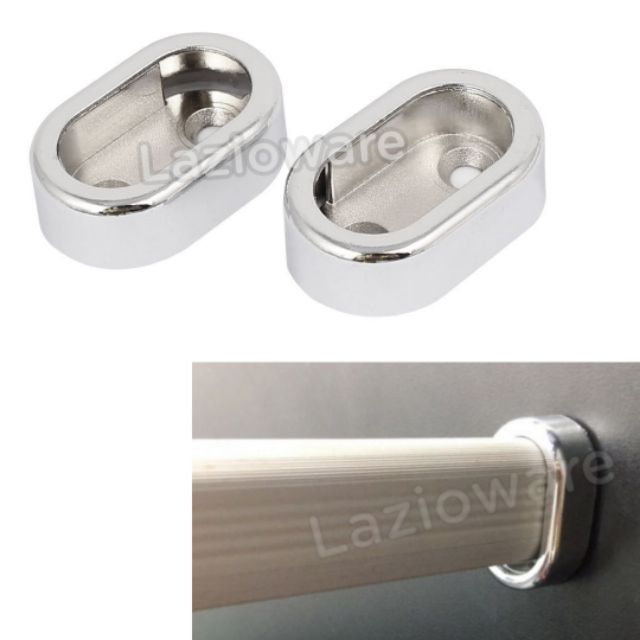 Oval Tube Pipe Wall Mounted Bracket holder for wardrobe cabinet or 4 ...