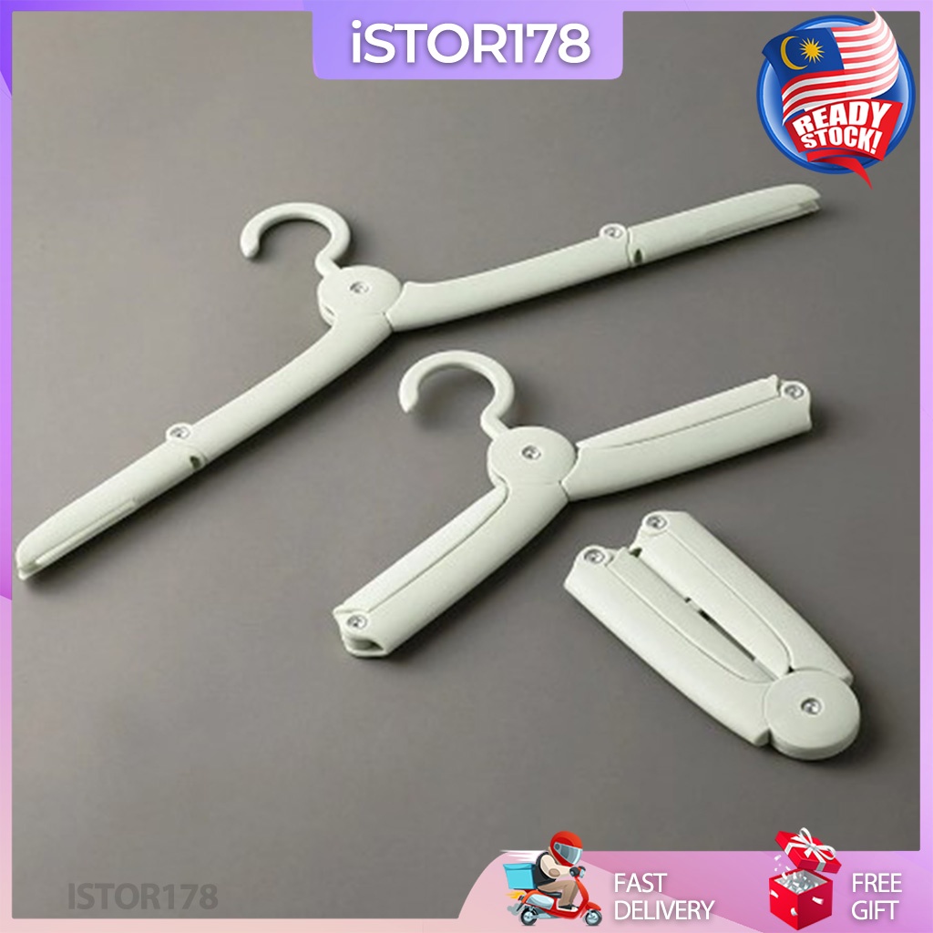 FOLDABLE CLOTHES HANGER/ ANTI-SLIP TRAVEL CLOTHES HANGER/ PENYANGKUT ...
