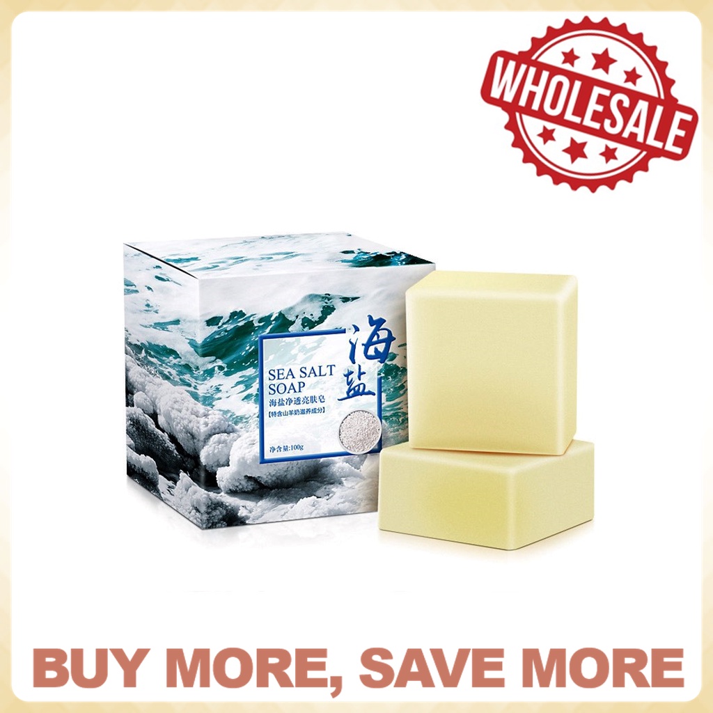 [ReadyStock] Goat's Milk Sea Salt Soap 100g Soothing Mite Essential Oil ...