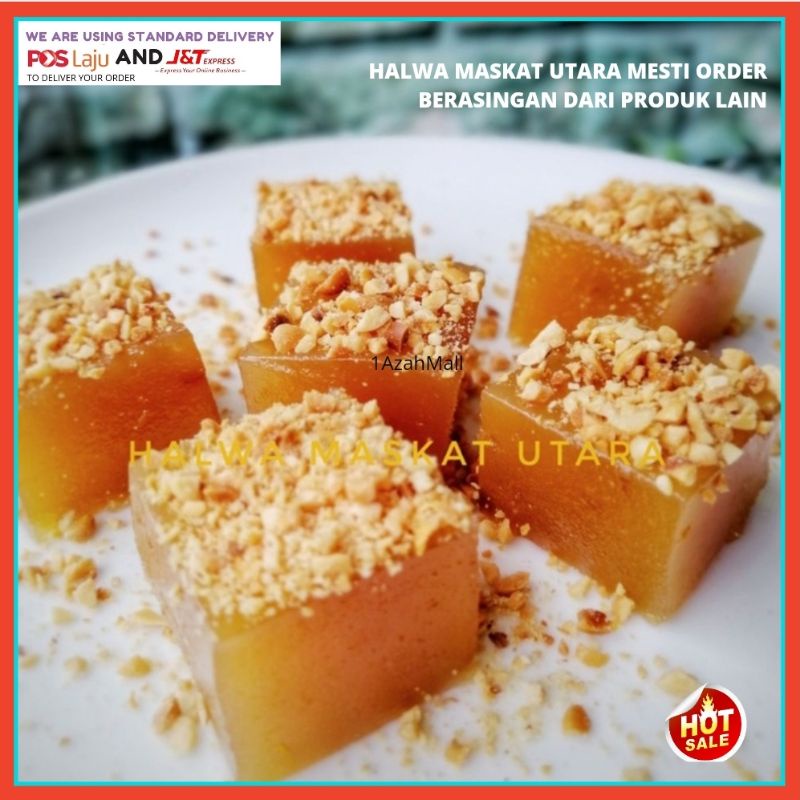 Halwa Maskat Utara Tradisional Original, Kacang, Badam 500g, 200g ...