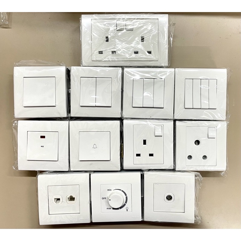 MIND SWITCH MQ SERIES (WHITE) BIG BUTTON JKR SIRIM SUIS DINDING 1GANG ...