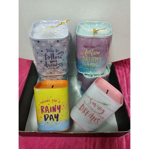Tabung Duit Syiling Cantik Money Coin Bank Box Metal [Random Colour ...