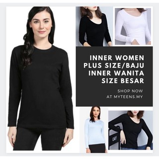 INNER BAJU LENGAN PANJANG MUSLIMAH | INNER MURAH | SIZE S-XXL BLACK ...