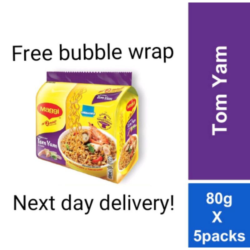 Maggi 2-Min Tom Yam instant noodles(5 Packs x 80g) | Shopee Malaysia