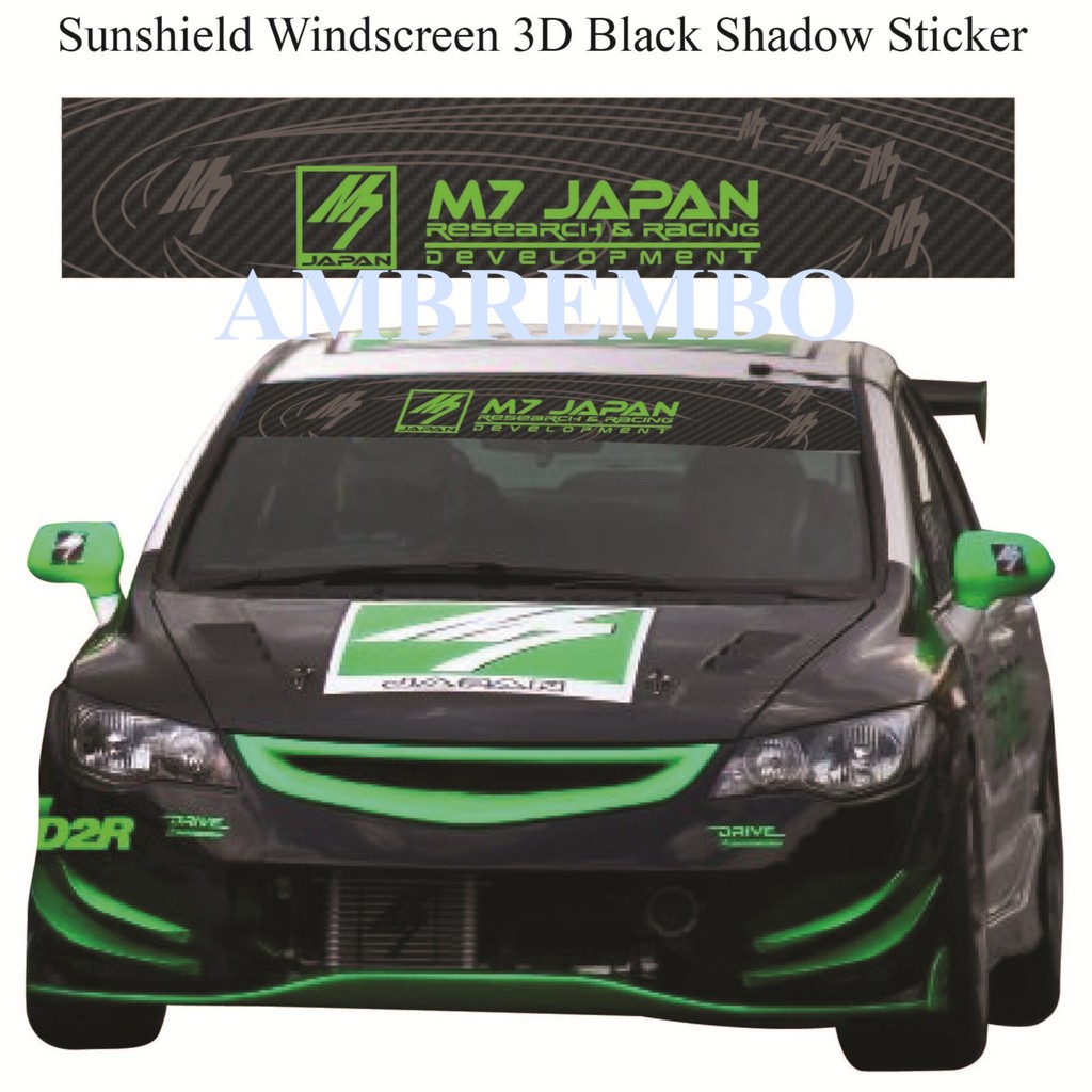 UNIVERSAL SUNSHIELD WINDSCREEN 3D BLACK SHADOW CAR STICKER | Shopee ...