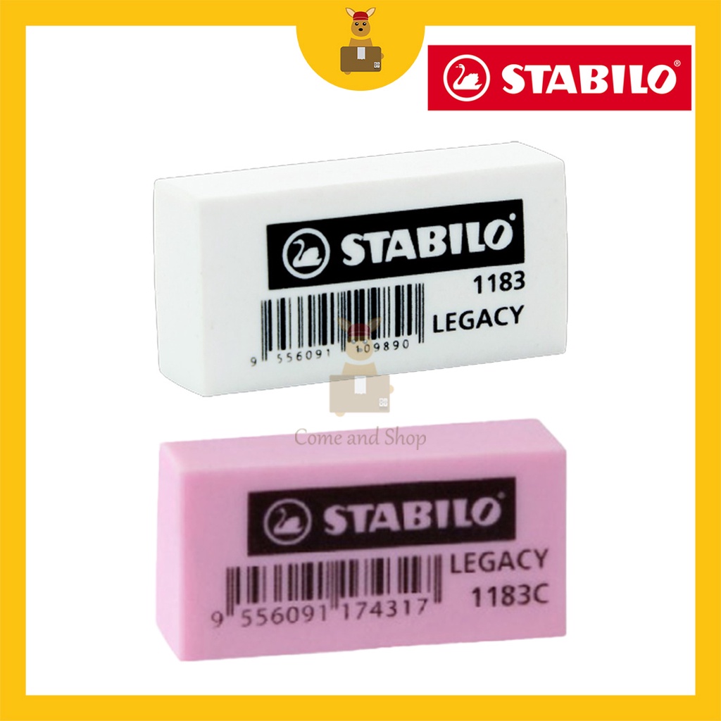 STABILO Legacy Eraser Rubber White Color Pemadam Pensel (1183 / 1183C ...