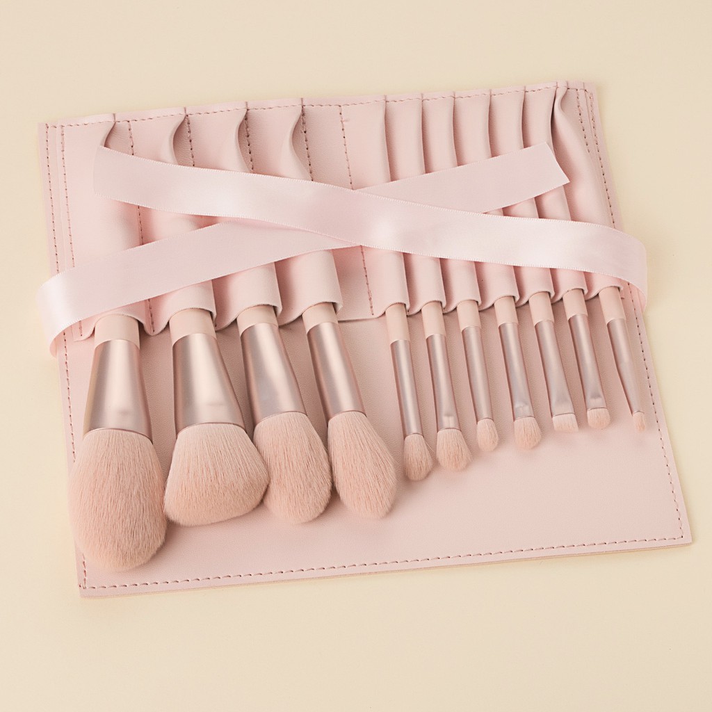 11pcs Pink Brush Set High Quality With Makeup Pouch Bag Berus ...