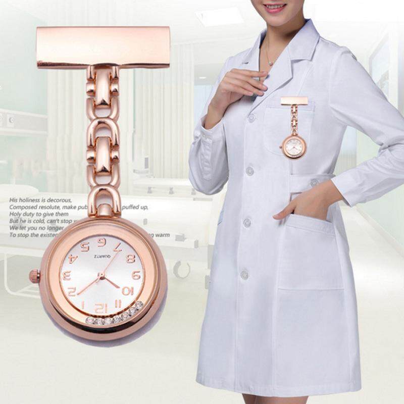 Nurse Watch Paramedic Doctor Pocket Watches Flow Diamond Quartz Lapel ...