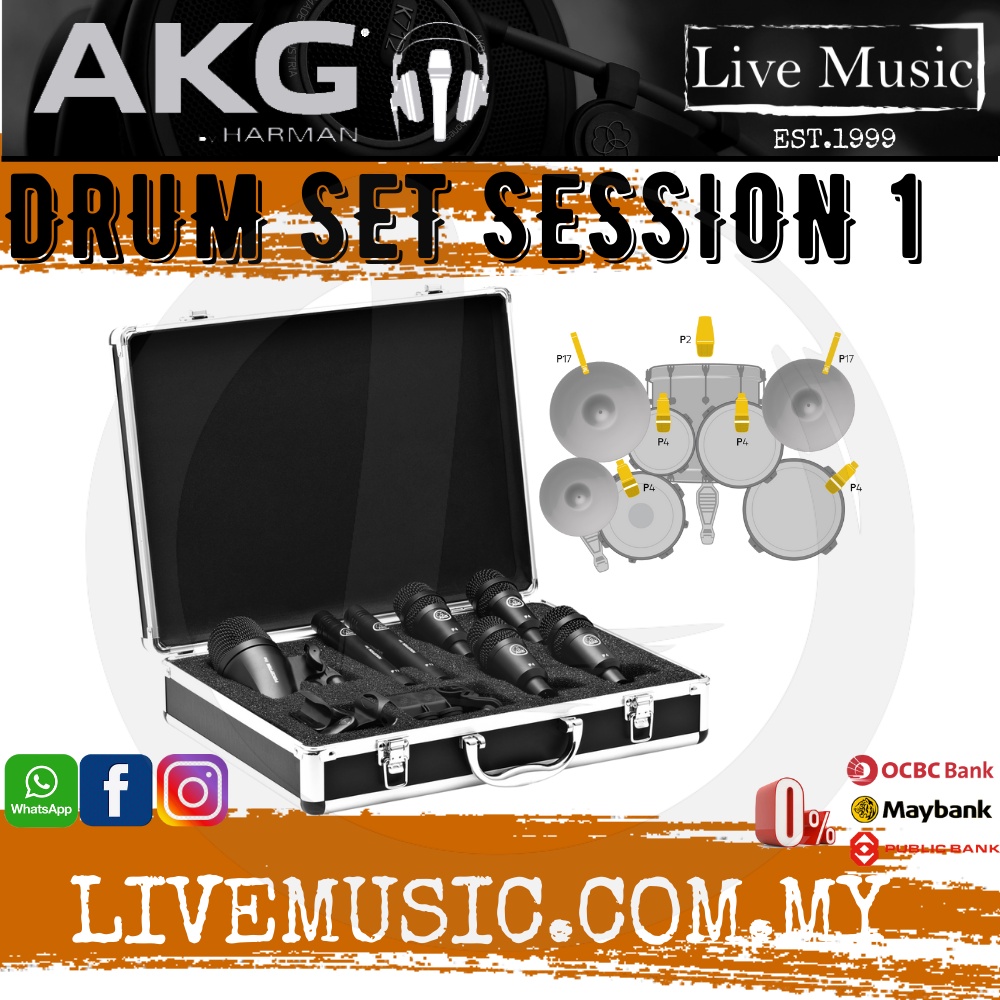 Akg Drum Set Session I High Performance Drum Microphone Set Drumset