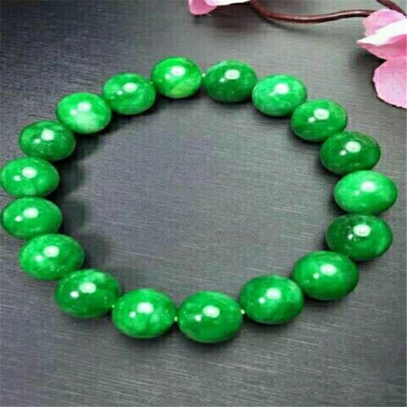 Quartzite Jade Round Bead Bracelet / Bangle / Gelang Batu Hijau Ori ...