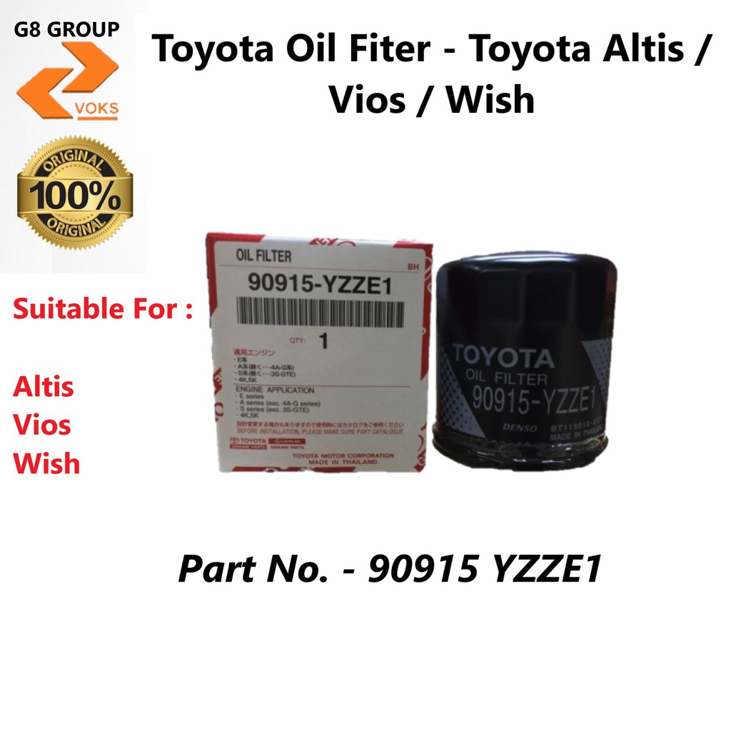 Toyota Oil Filter - Altis / Vios / Wish ( 90915 YZZE1 ) | Shopee Malaysia