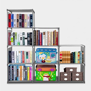 Book Magazine Shelf Shelves Rack Storage Cupboard 4 Tiers 9 Columns ...
