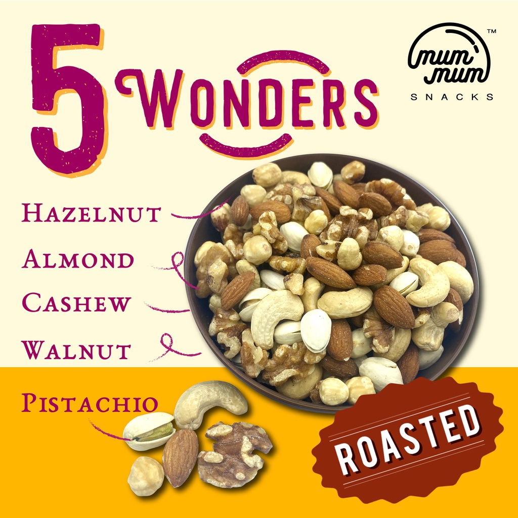 Mum Mum 5 Wonders Premium Roasted Mixed Nuts [500g & 1kg] | Shopee Malaysia