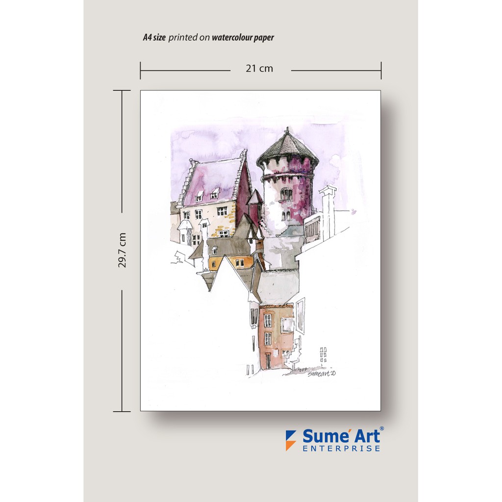 Poster Printed A4 Size on Watercolor paper landscape 009 | Shopee Malaysia