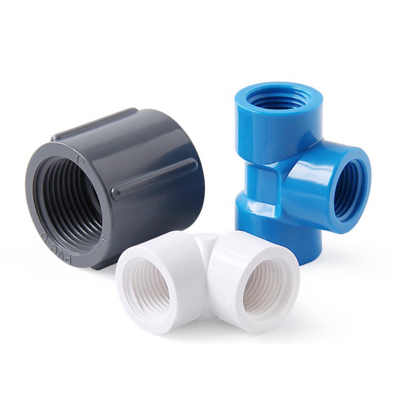 1pc PVC Female Thread Connector Straight Elbow 3-Way Full Thread ...